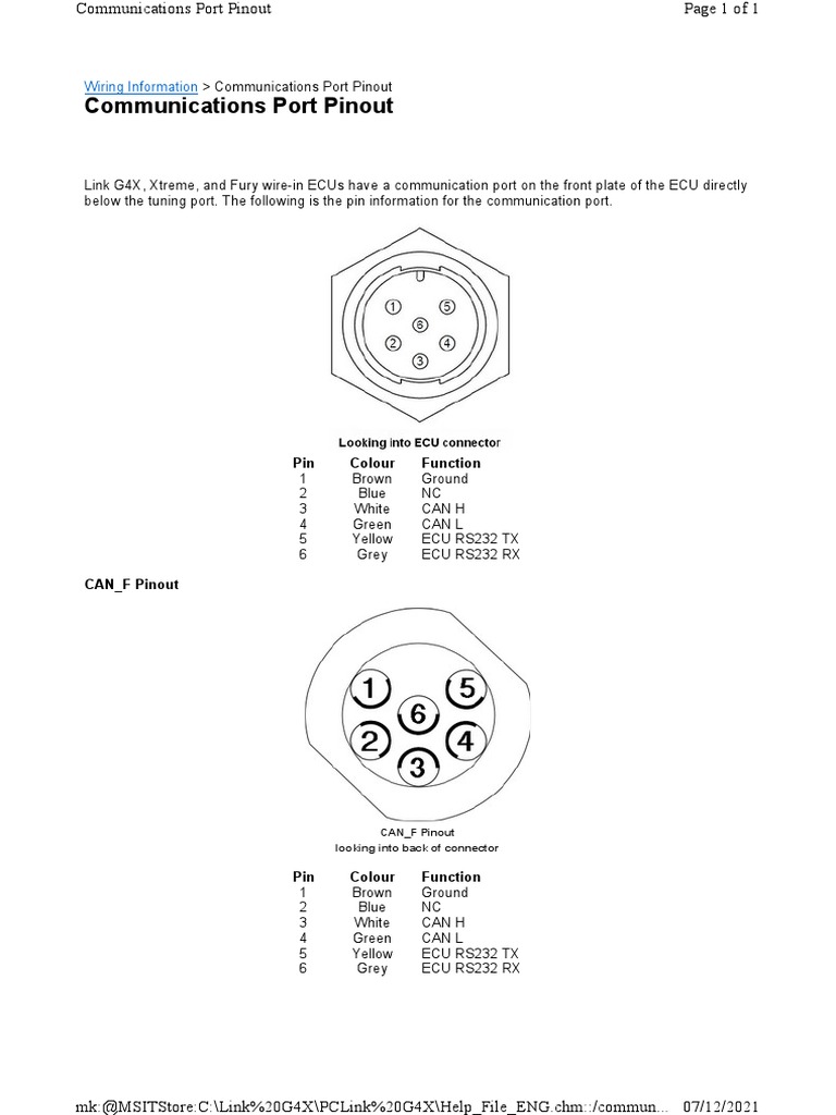 Link G4X Communication Port Pinout | PDF