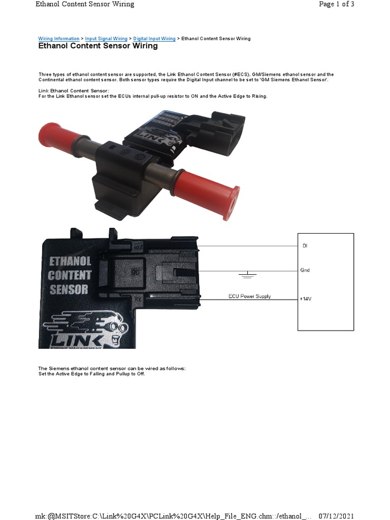Ethanol Content Sensor Wiring Guide | PDF