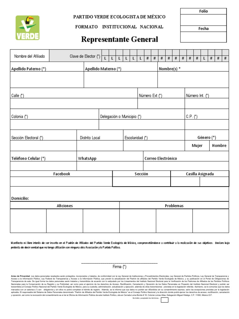 Formato Representante General | PDF | México | Justicia