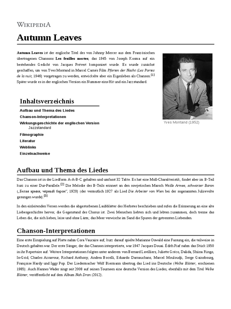 Autumn Leaves Pdf