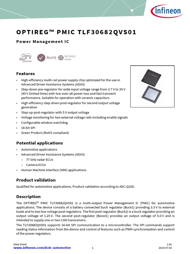Infineon TLF30682QVS01 DataSheet v01 - 01 EN | PDF | Series And ...