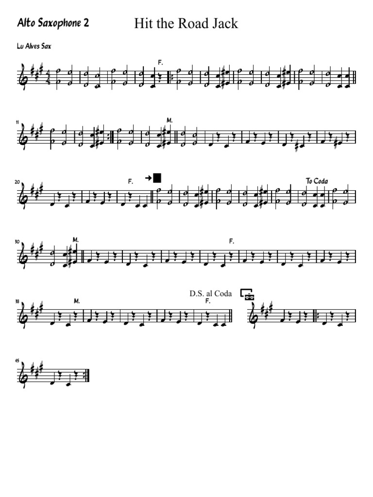 Hit The Road Jack - Sax Alto-Alto - Saxophone - 2 | PDF