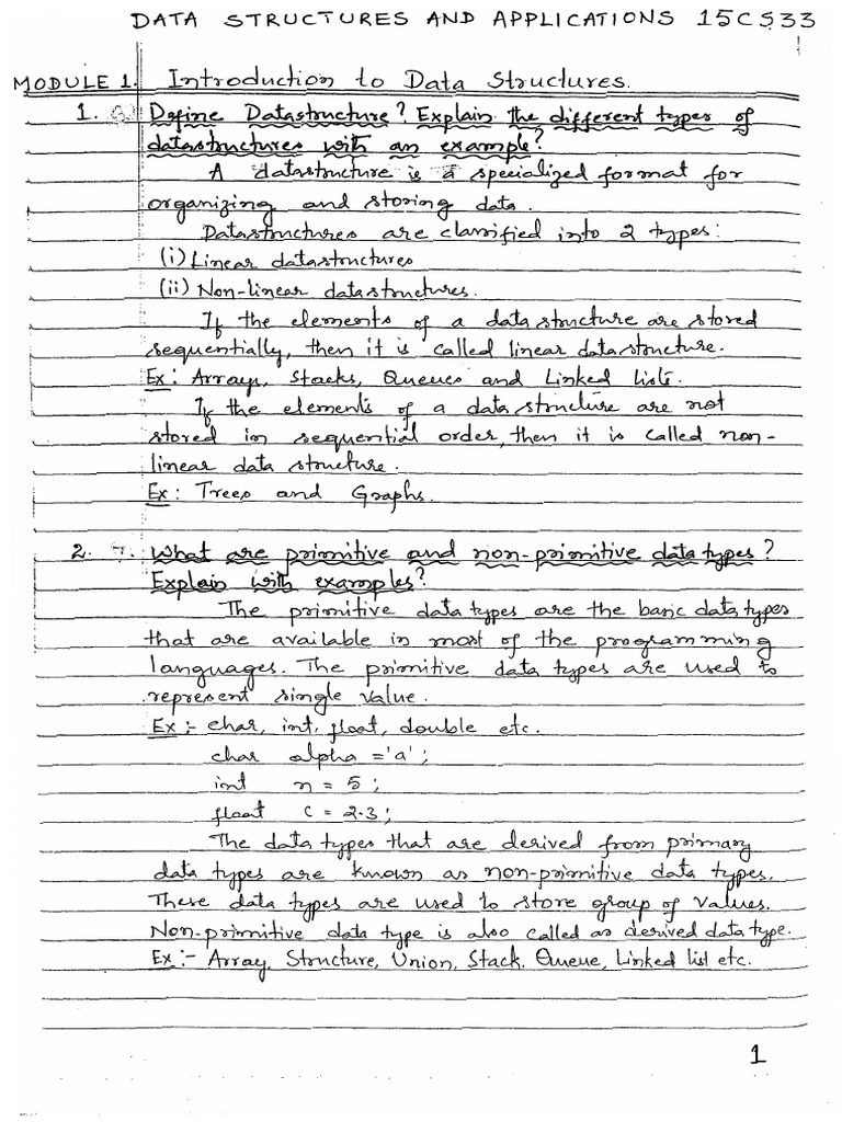 DSC Notes Module 1 | PDF