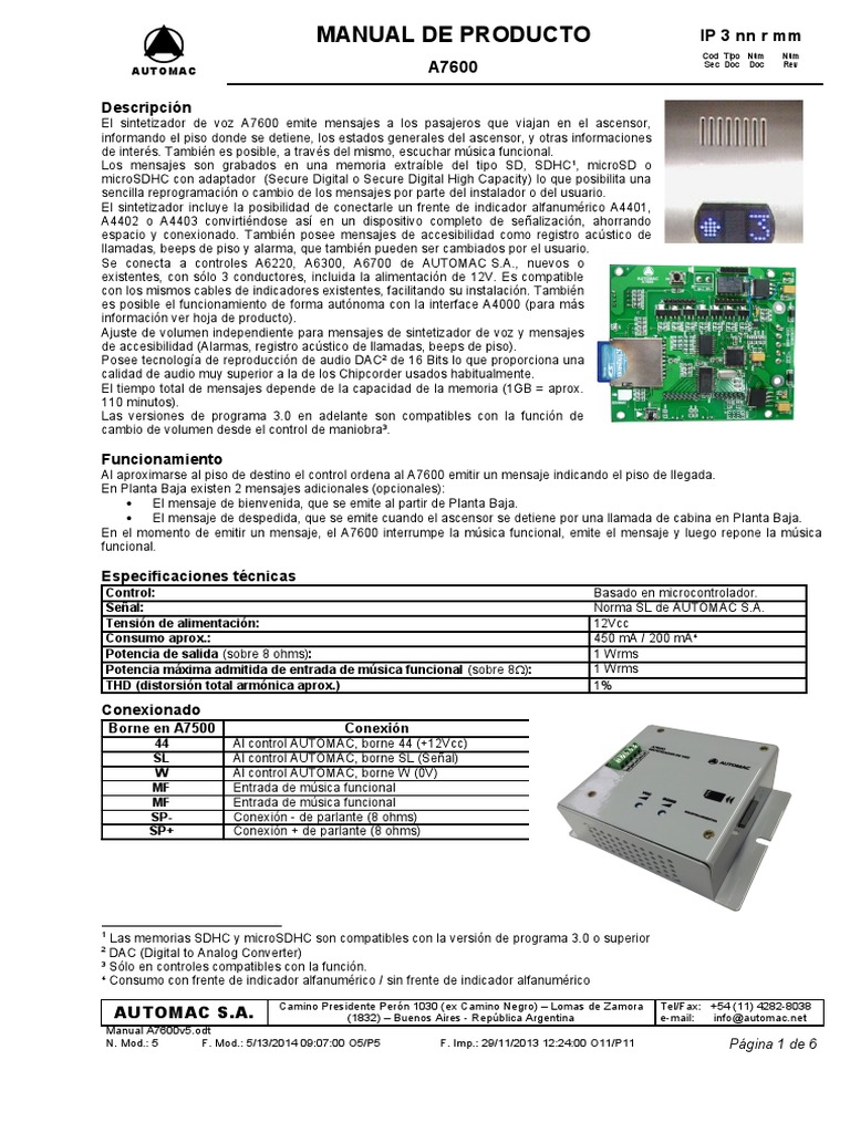IP A7600 sint.+IP v5 | PDF | Electrónica de audio | Tecnología de ...