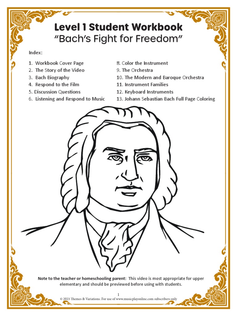 01 Level 1 Bach Student Worksheets AW | PDF | Classical Music ...