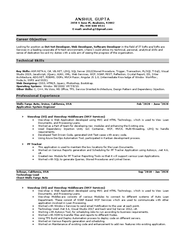 Anshul Gupta: Career Objective | PDF | World Wide Web | Internet & Web