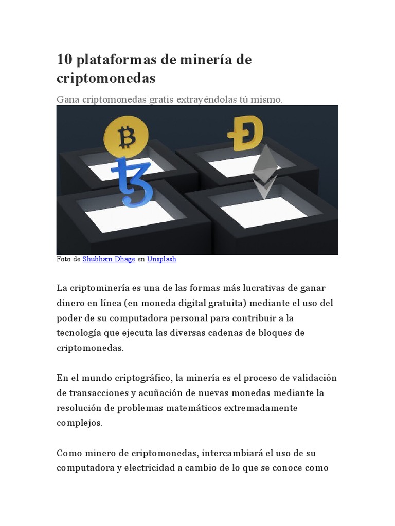 10 Plataformas de Minería de Criptomonedas | PDF | Criptomoneda | Bitcoin