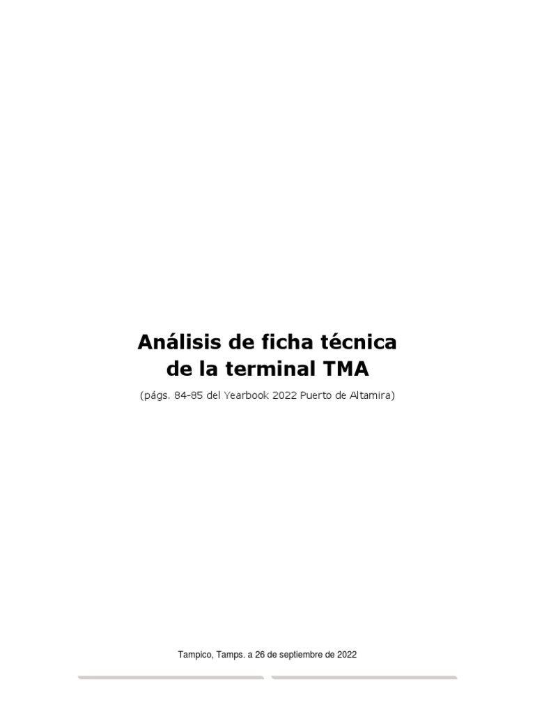 Análisis de Ficha Técnica de La Terminal TMA | PDF | Envío | Transporte ...