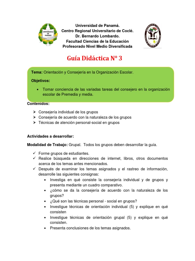 Taller Grupal Consejería Individual y de Los Grupos | PDF