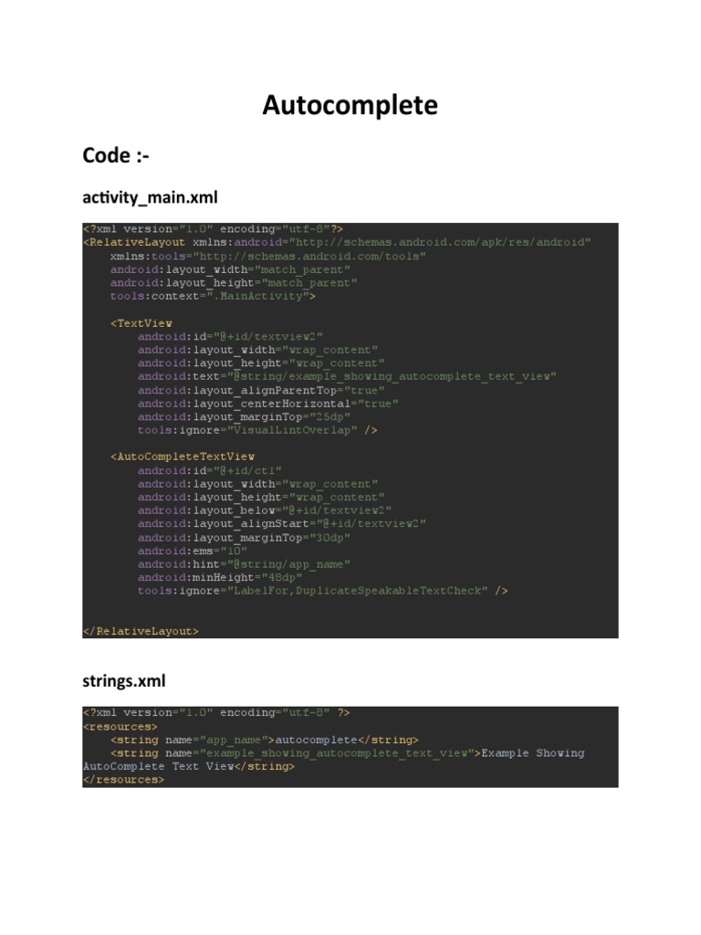 Autocomplete | PDF | Android (Operating System) | Mobile Software