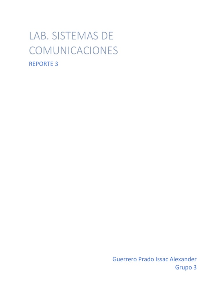 Reporte3 Lab Sistemas de Comunicaciones | PDF | Series de Fourier | Metrología