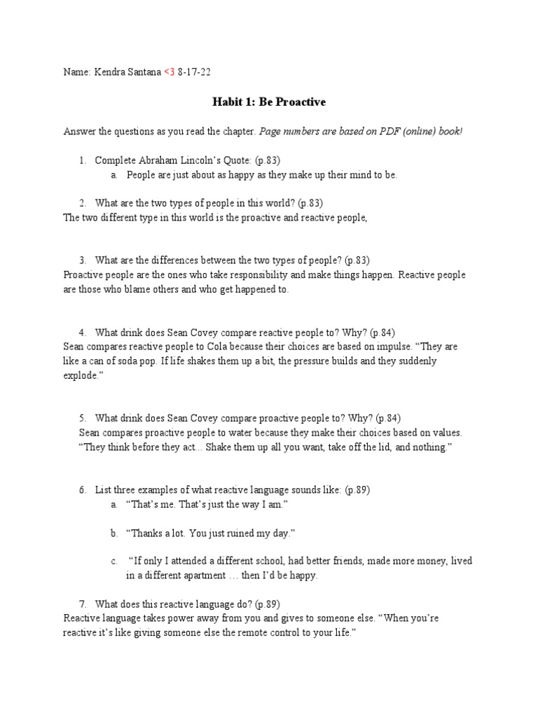 Proactive vs Reactive Language Insights | PDF | Psychology ...