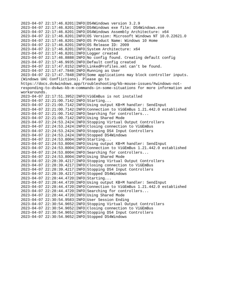 Ds4windows Log | PDF