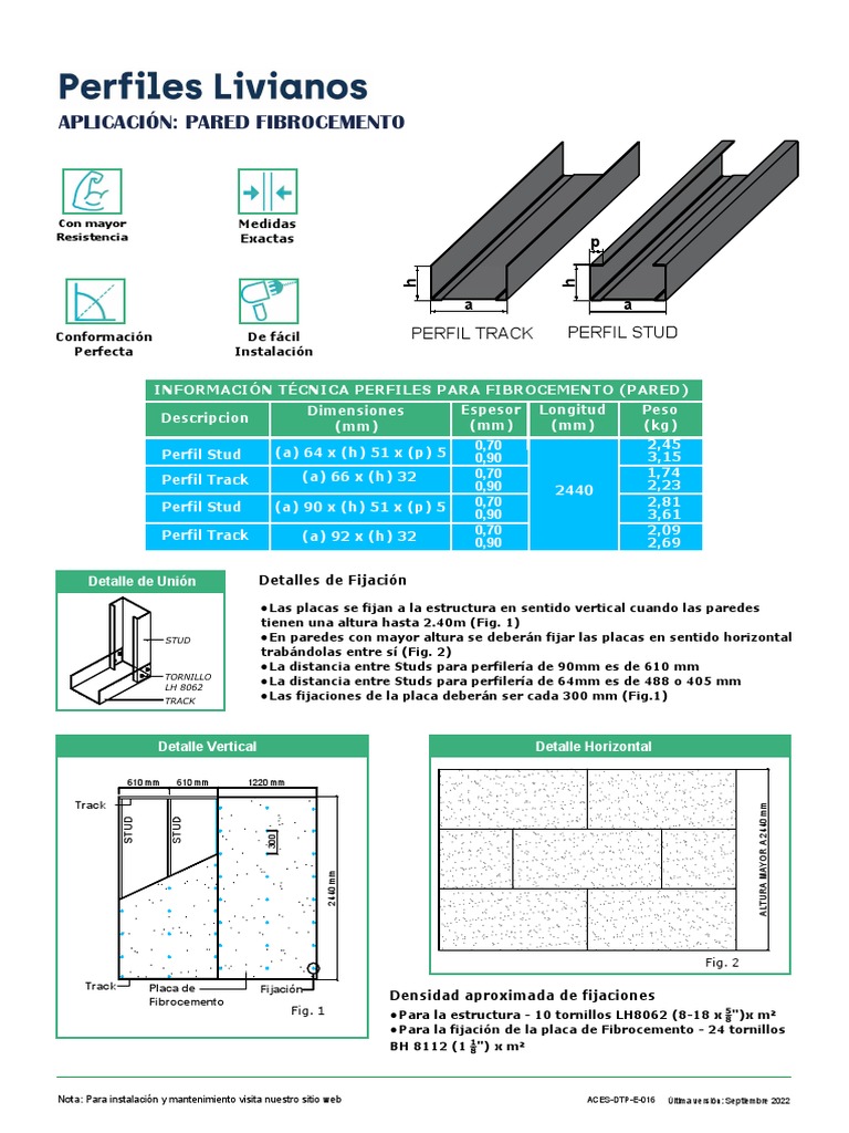 PARED FIBROCEMENTO Dic2022 | PDF