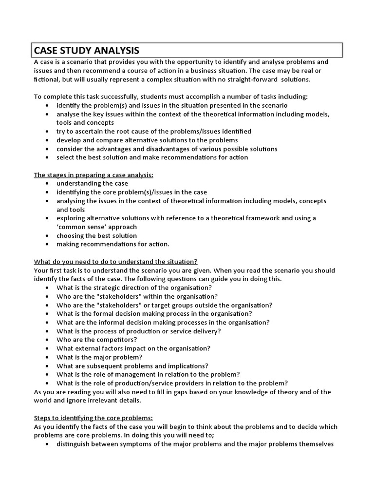 Case Study Analysis | PDF | Risk | Theory