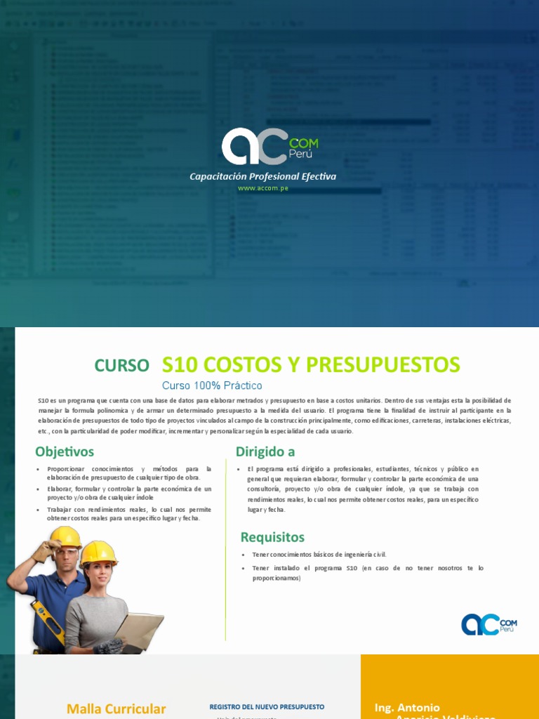 Curso de s10 Presupuestos | PDF | Presupuesto | Ingeniero civil