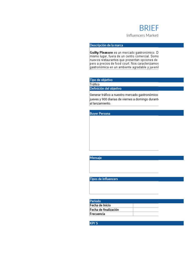 Brief: Influencers Marketing Plan | PDF | Crecimiento personal y ...