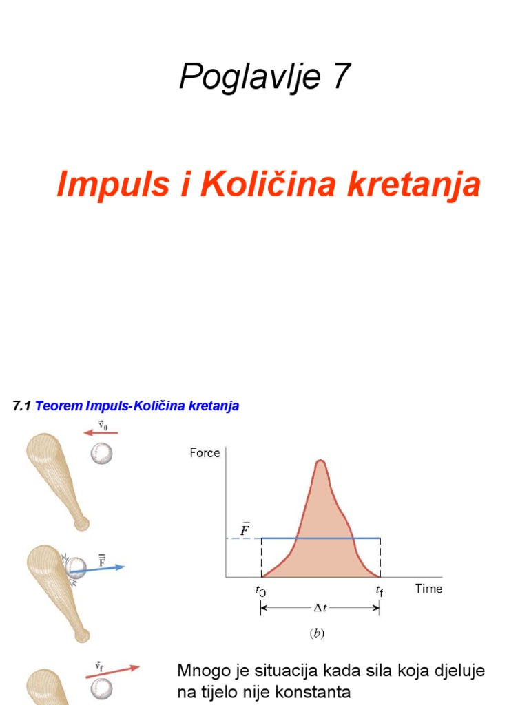 Poglavlje 7: Impuls I Količina Kretanja | PDF
