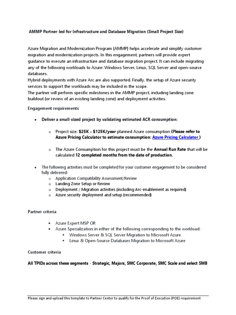 AMMP Partner-Led For Infrastructure and Database Migration (Small ...