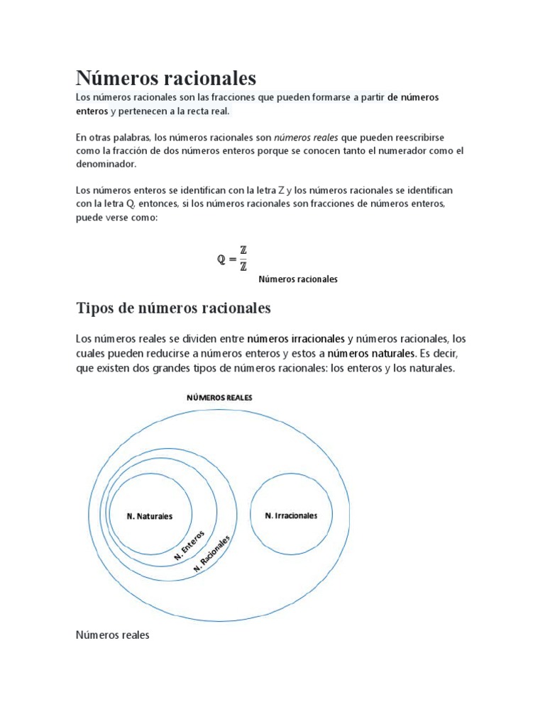Números Racionales | PDF | Números | Número racional