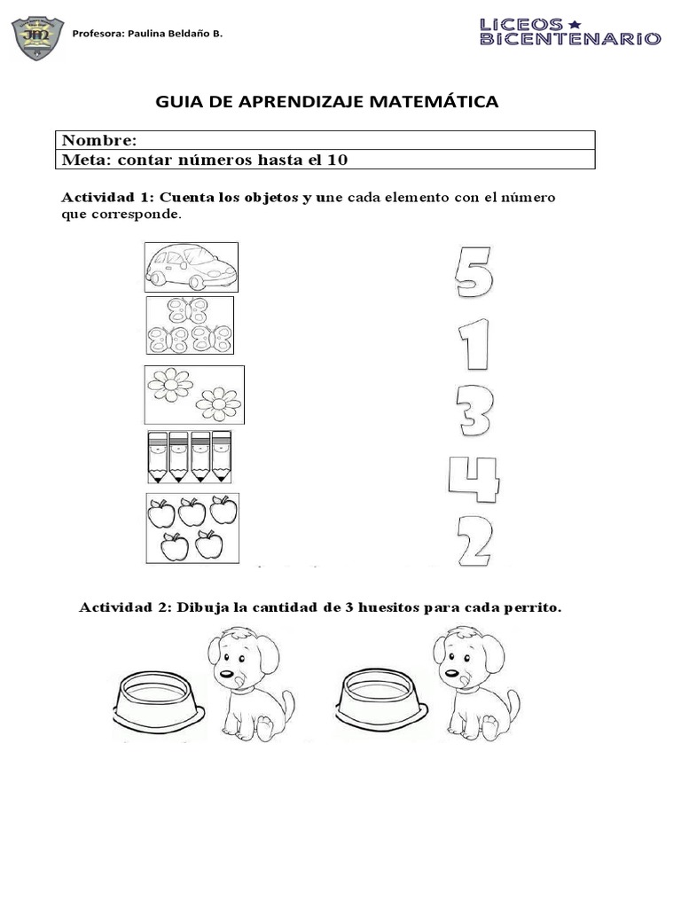 Aprendiendo a Contar hasta el 10 | PDF