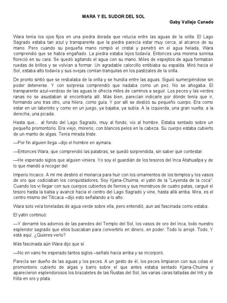 Wara y El Sudor Del Sol | PDF | Imperio Inca