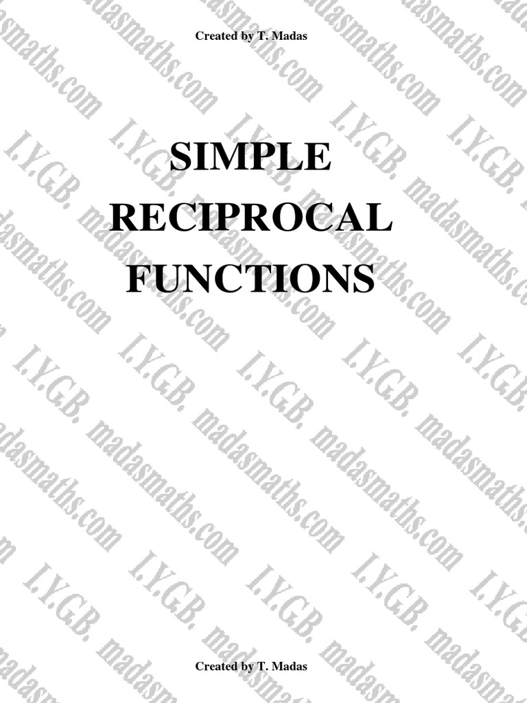 Reciprocal Functions Graphing Guide | PDF | Asymptote | Cartesian ...