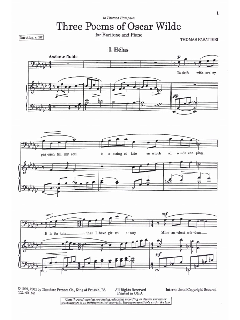 Three Poems of Oscar Wilde | PDF