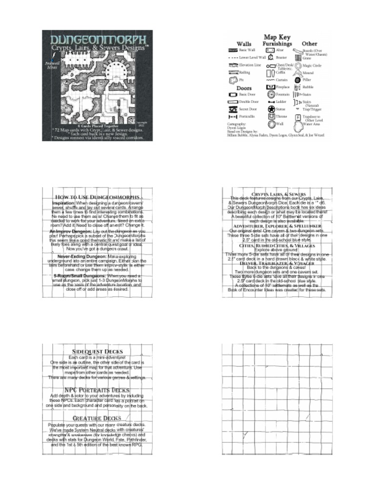 Dungeonmorph Crypts Lairs Sewers Dyson Cards No Bleed Letter | PDF