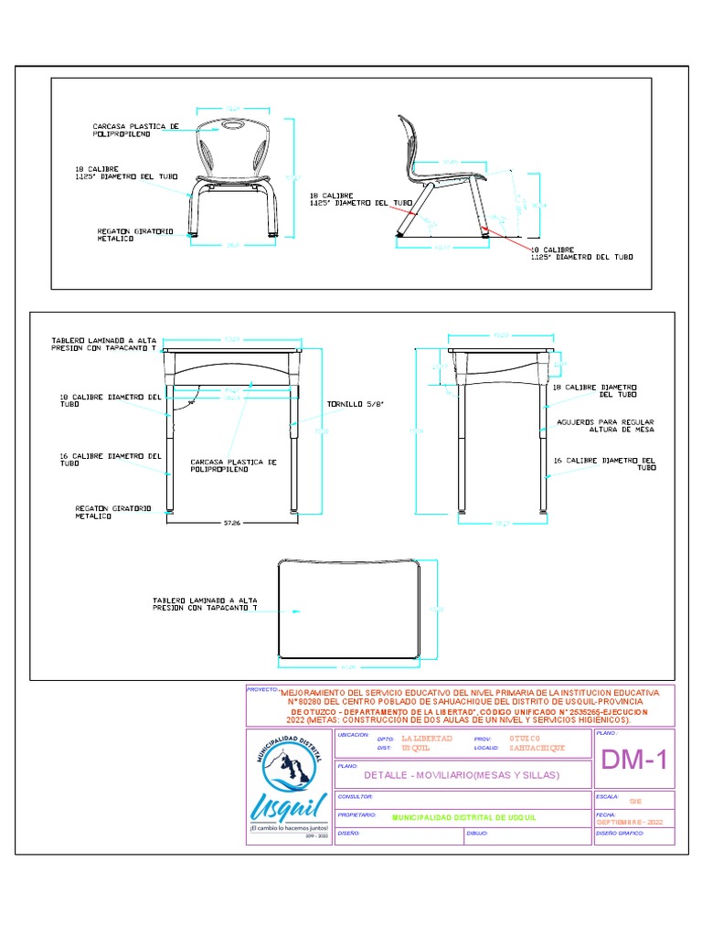 DETALLE MESAS Y SILLAS, DM-A3-Model | PDF