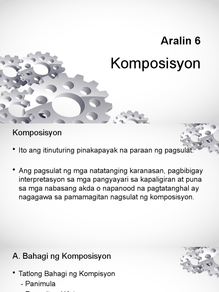 Aralin 6: Komposisyon | PDF
