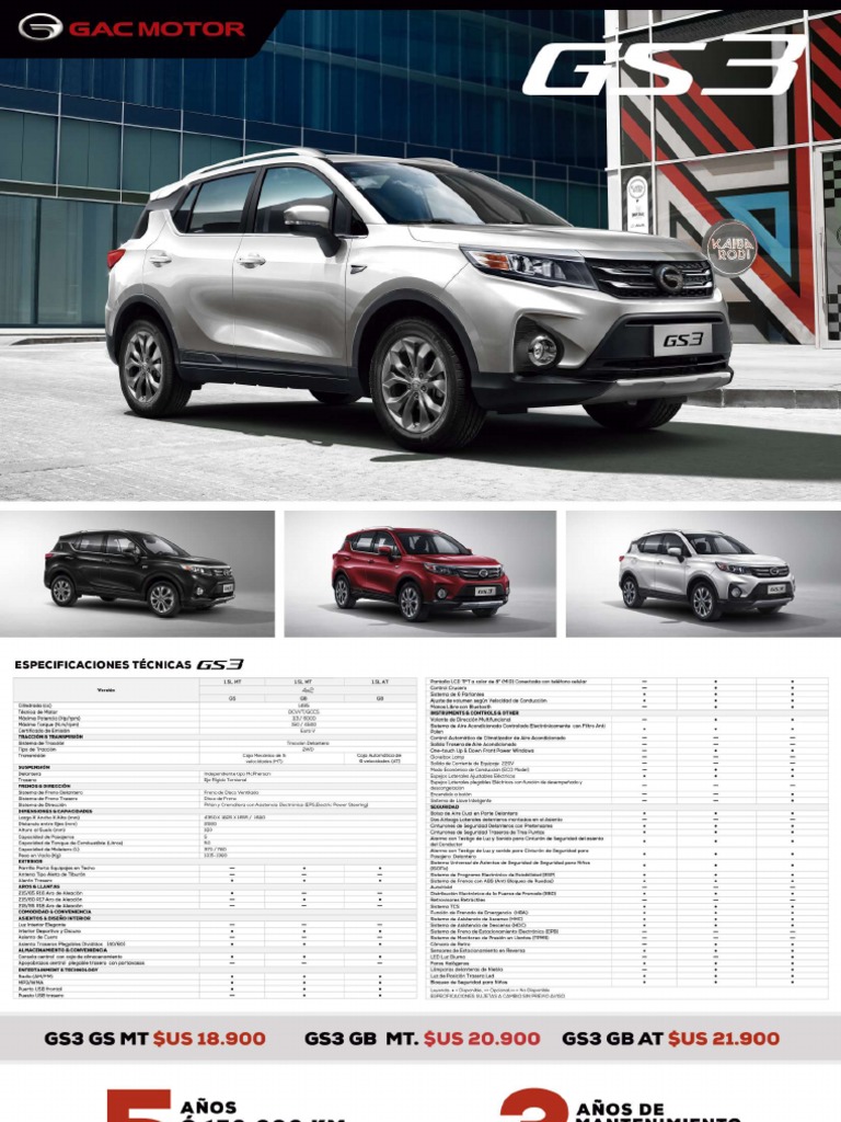 Ficha Técnica GS3 | PDF