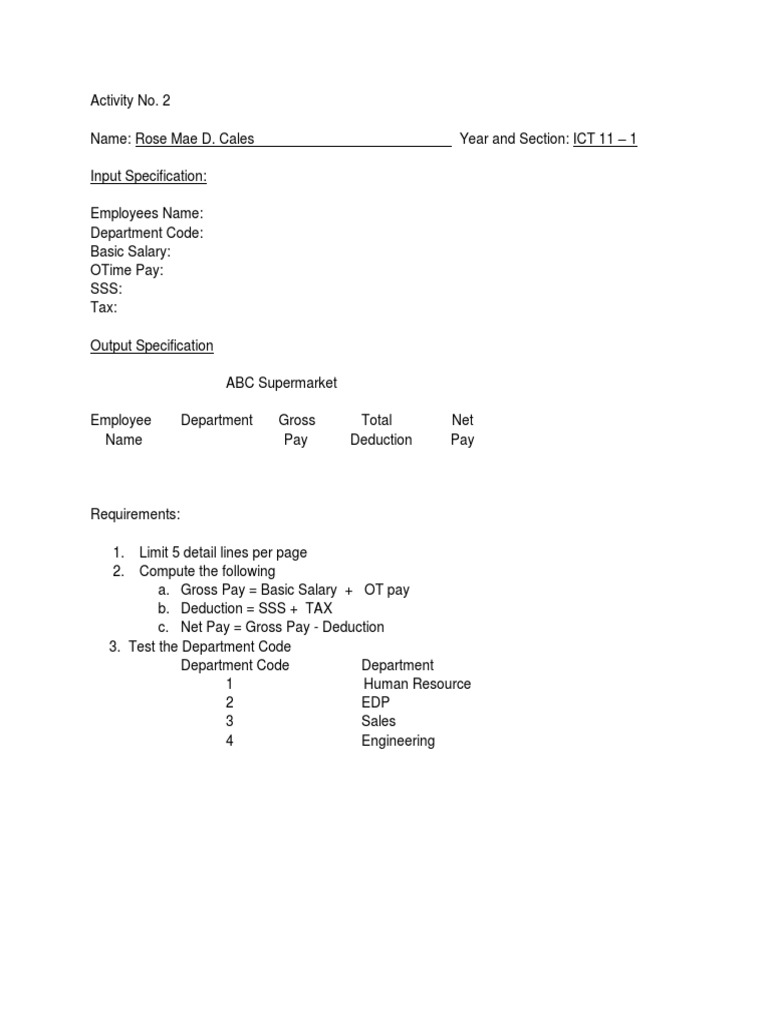 Cales - Act2 - Comprog Ict 11 - 1 | PDF | Computing | Taxes