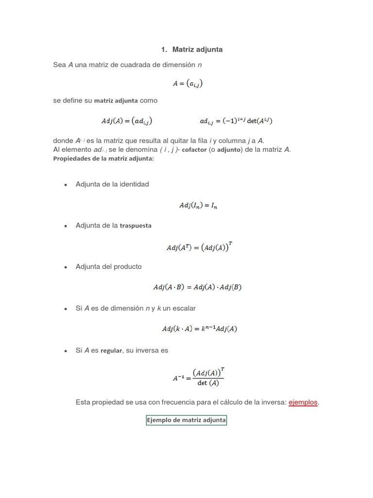 Matriz Adjunta | PDF