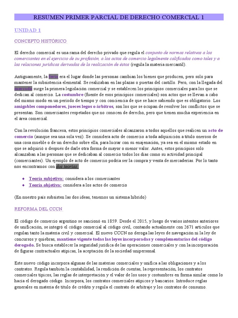 Resumen Primer Parcial de Derecho Comercial 1 | PDF | Cheque | Bancos