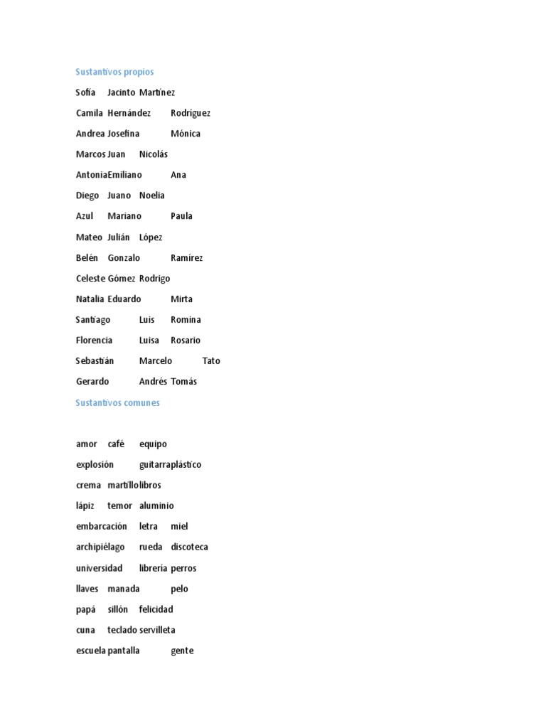 Sustantivos Propios | PDF