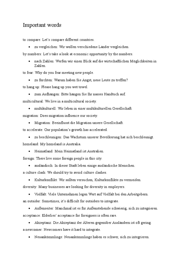 Important Words | PDF