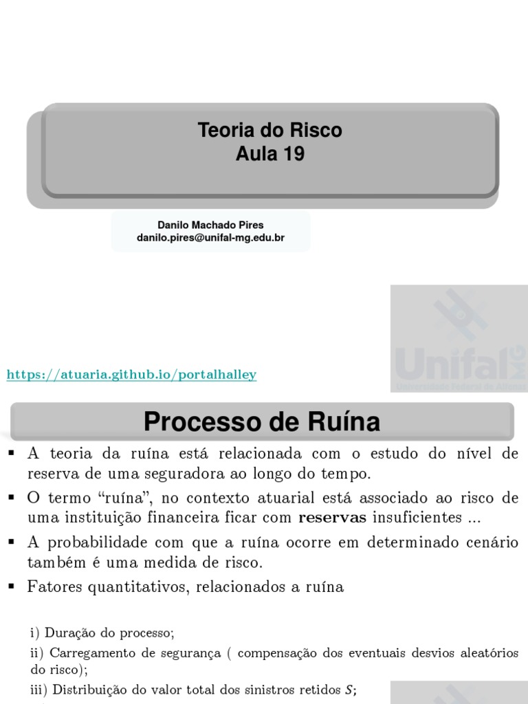 Teoria da Ruína em Seguros | PDF | Avaliação de risco | Tempo