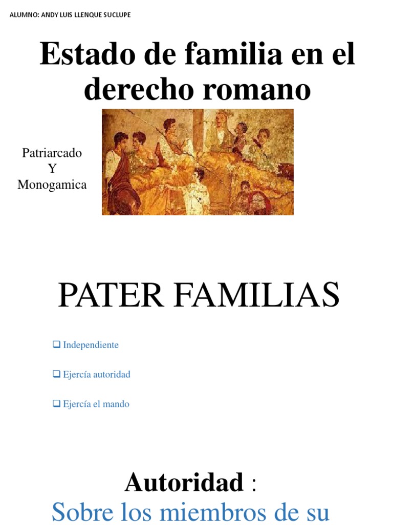 Estado de Familia en El Derecho Romano | PDF