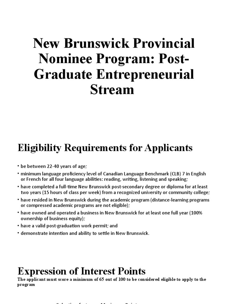 New Brunswick Provincial Nominee Program | PDF | Academic Degree | College