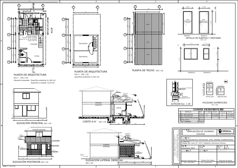 Planta de Arquitectura Planta de Techo | PDF