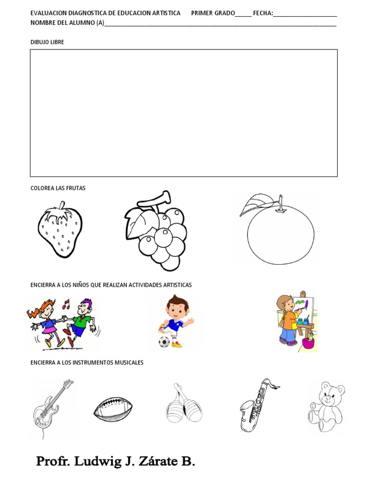 (Template) EVALUACION DIAGNOSTICA DE EDUCACION ARTISTICA PRIMER GRADO | PDF (Template) EVALUACION DIAGNOSTICA DE EDUCACION ARTISTICA PRIMER GRADO | PDF