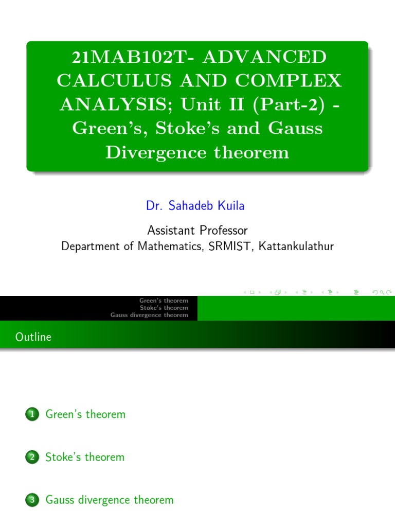 PPT-Vector Calculus - Unit-2-Part-2 | PDF | Divergence | Sphere