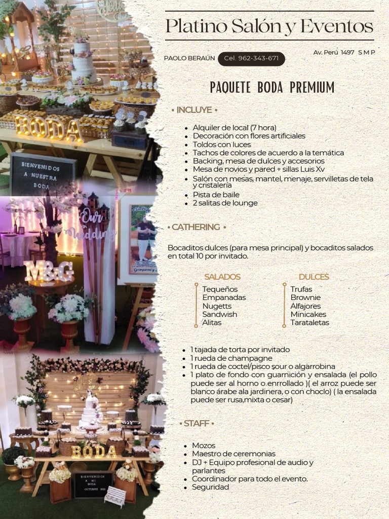 Paquete de Bodas Premium | PDF