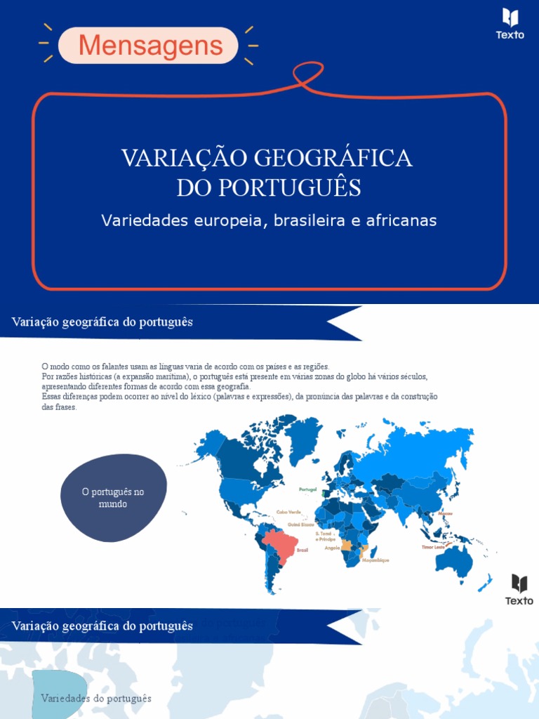 Variação Geográfica do Português | PDF | Português (idioma ...