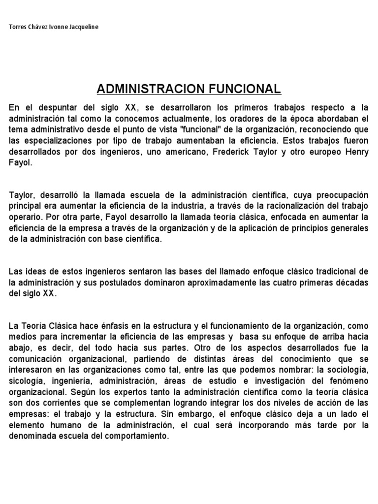 Administracion Funcional | PDF | Ingeniería | Business