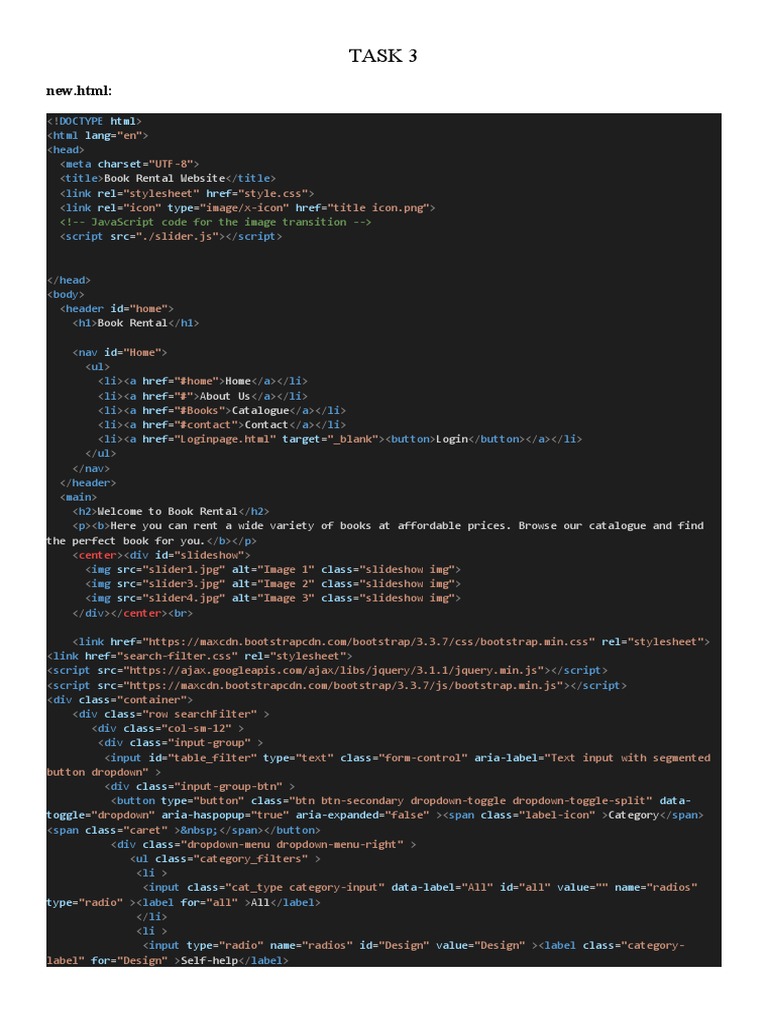 Task 3: New - HTML | PDF