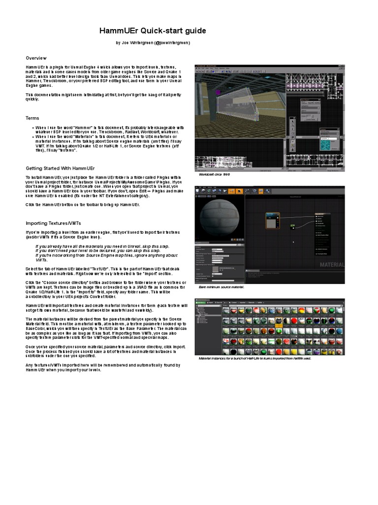 HammUEr UE4 Plugin Quick Guide | PDF | Texture Mapping | Directory (Computing)