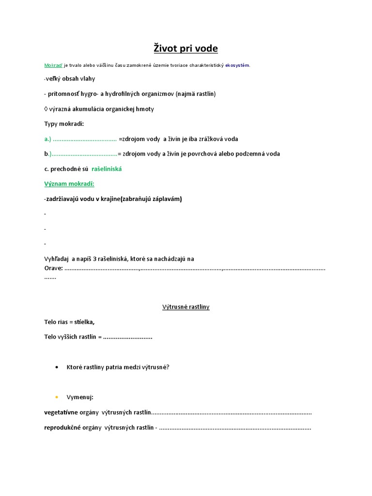 Život Pri Vode | PDF