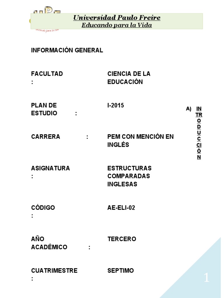 Estructuras Comparadas en Inglés | PDF | Aprendizaje | Maestros
